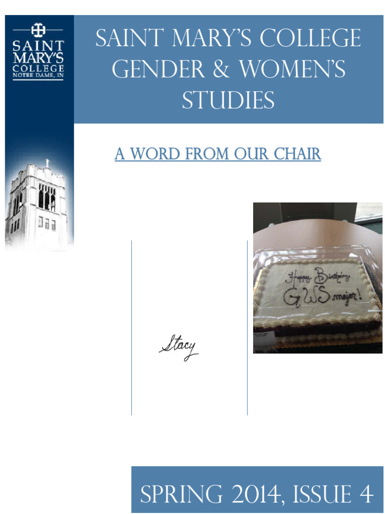 GWS Newsletter Spring 14 | PDF | Eating Disorder | Gender Studies