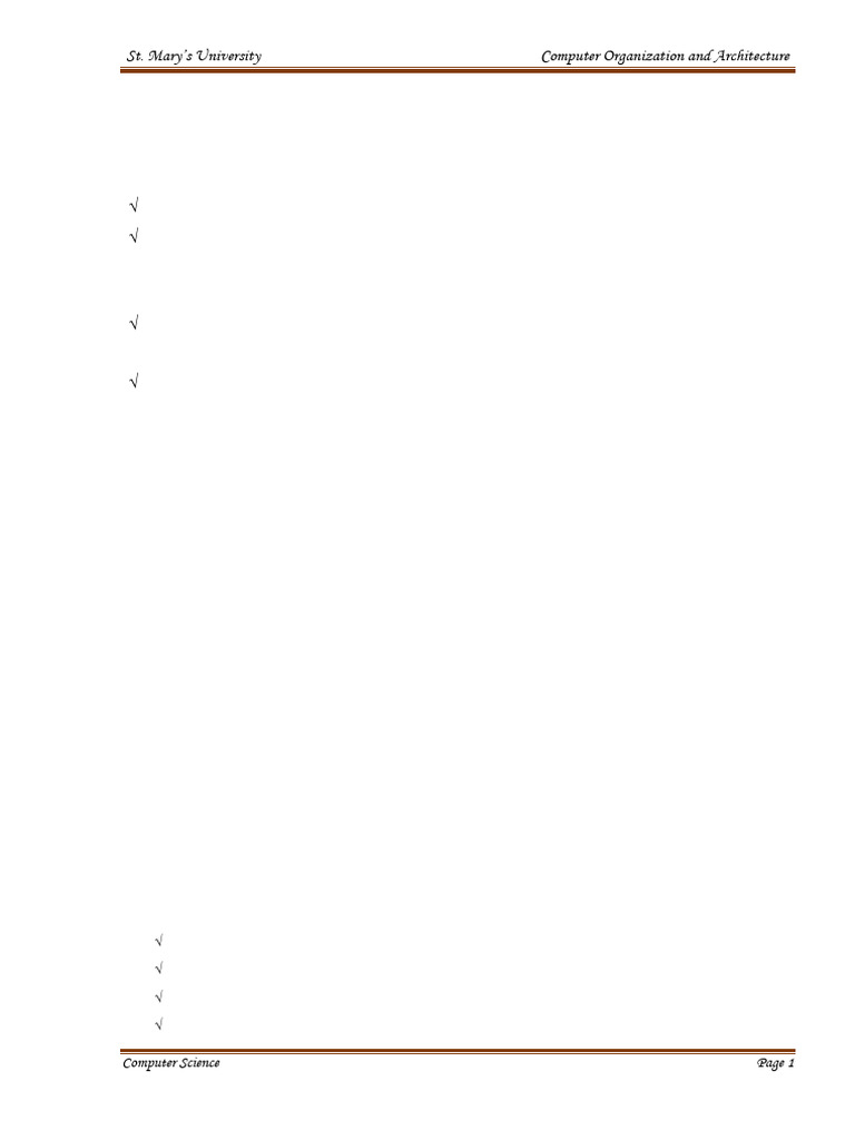 Computer Organization and Architecture Summary Notes | PDF | Logic Gate ...