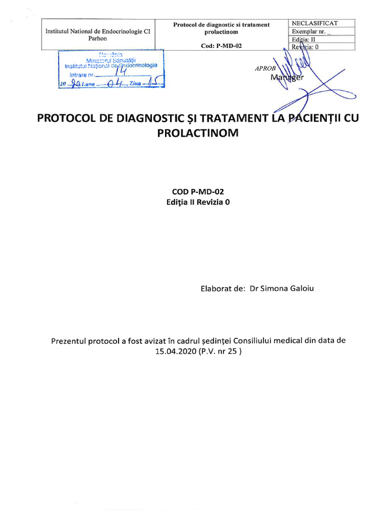 P-MD-02 - de Diagnostic Si Tratament La Pacientii Cu Prolactinom | PDF