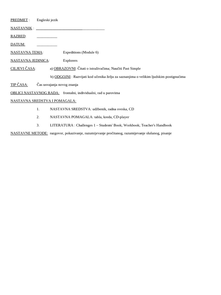 Challenges 1, Module 6 Lesson 2 | PDF