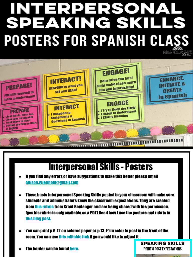 SpanishClassroomDecorSpanishPostersClassExpectationSpanishBacktoSchool ...