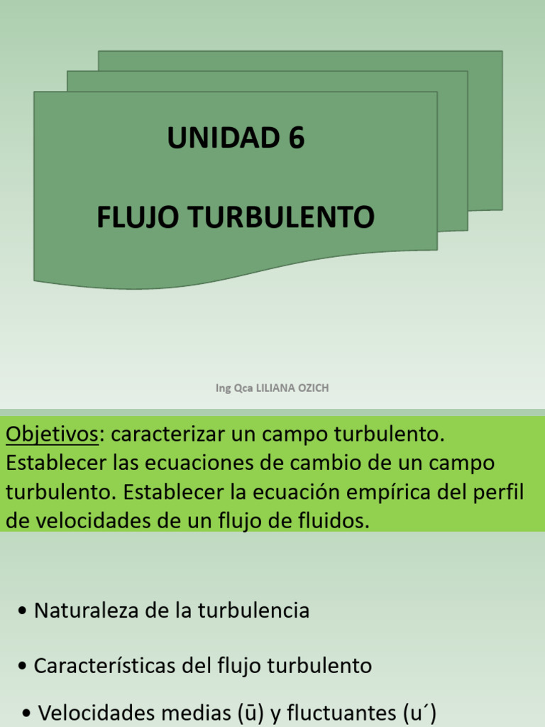 Caracterización y Ecuaciones de Flujo Turbulento | PDF | Mecánica de ...
