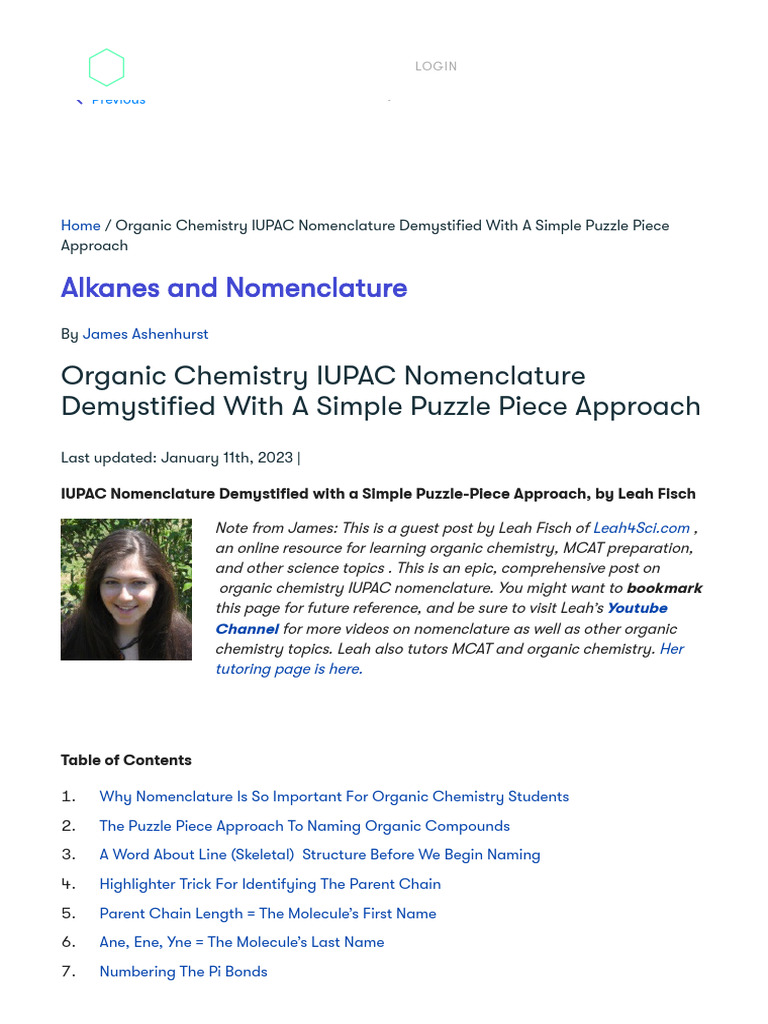 Organic Chemistry IUPAC Nomenclature Demystified - by Leah Fisch | PDF ...