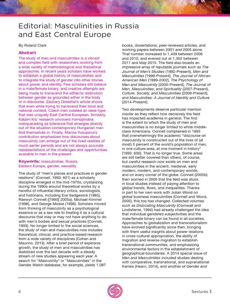 Masculinities in Russia and East Central | PDF | Masculinity | Gender