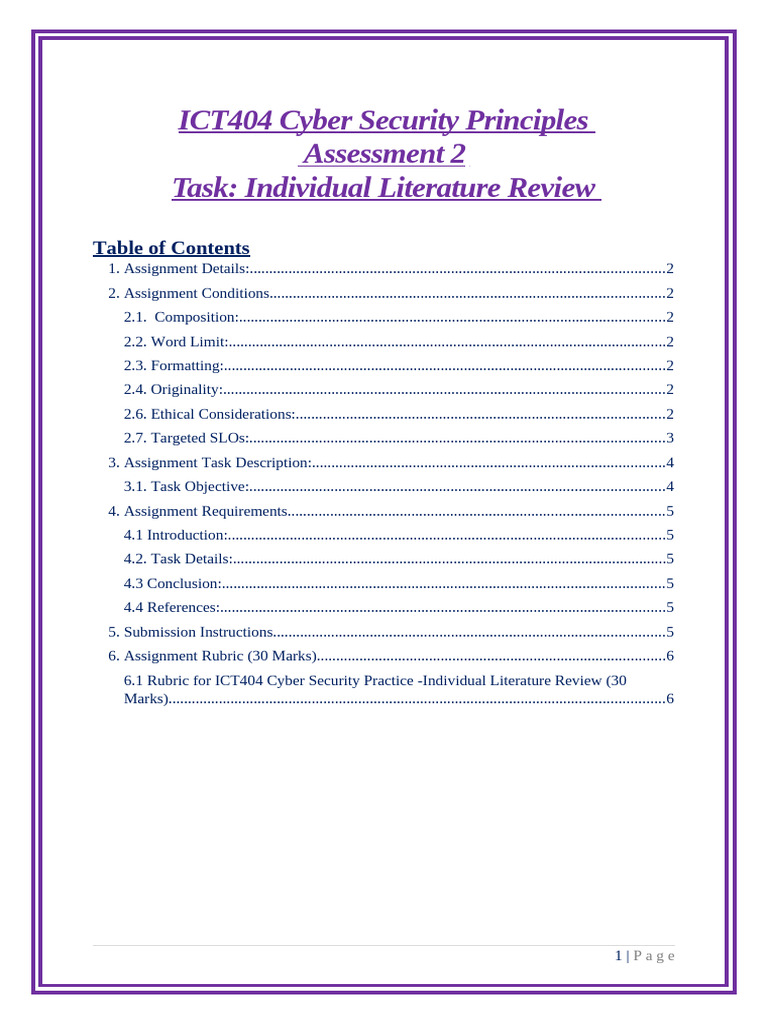 ICT404 - Sem 2 2024, Assessment 2 v2 | PDF | Risk | Computer Security