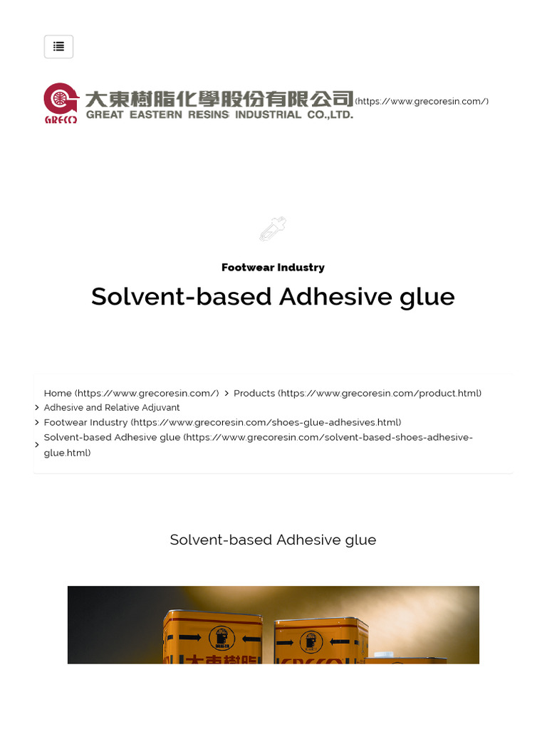 Greco Adhesives for Footwear Industry | PDF | Adhesive | Building Materials