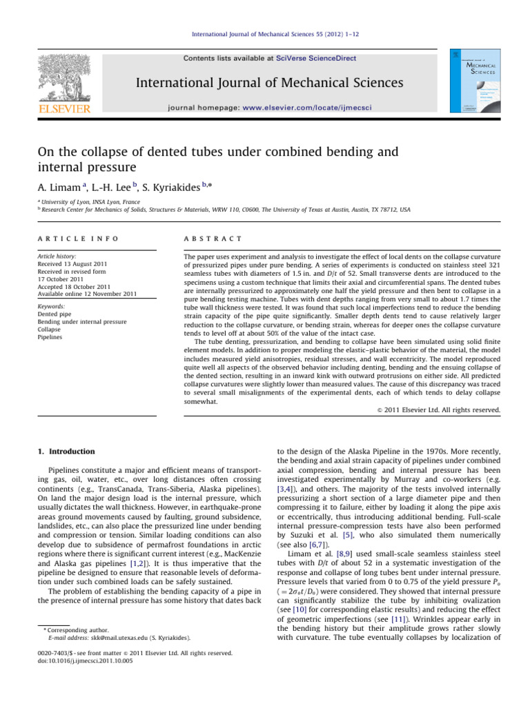 Engineers' Guide to Dented Tube Collapse | PDF | Deformation ...