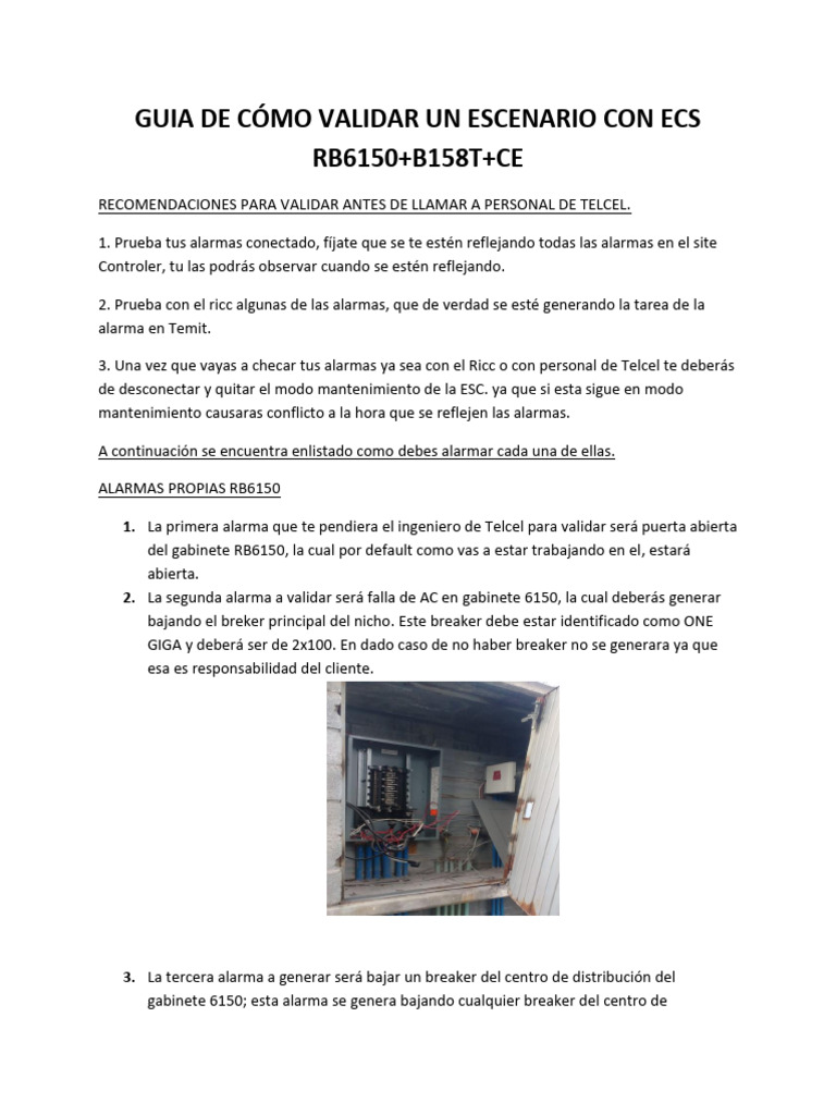 Guia de Cómo Validar Un Escenario Con Ecs Enc6150 | PDF