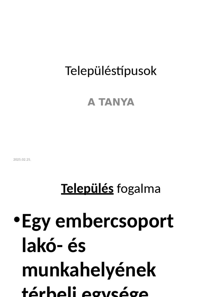 Településtípusok A Tanya | PDF