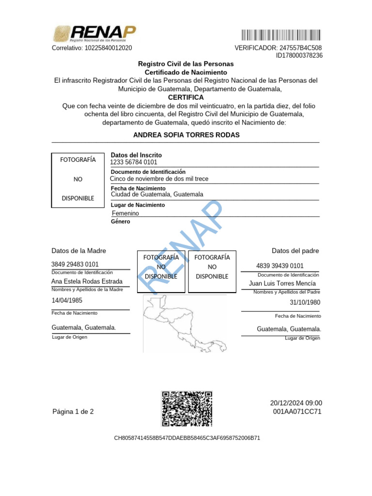 Certificado Renap | PDF | Autenticación