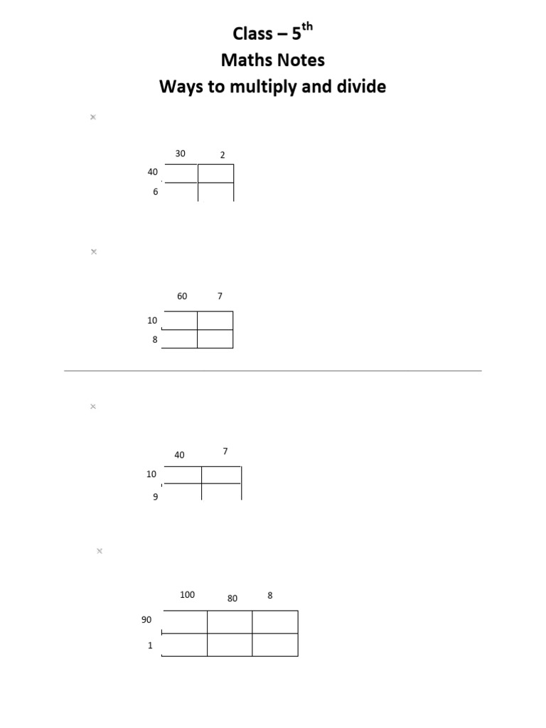 5th Grade Maths: Multiplication & Division | PDF | Economies