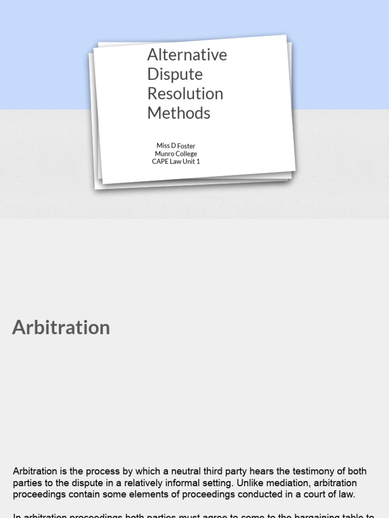 Alternative Dispute Resolution | PDF | Arbitration | Mediation