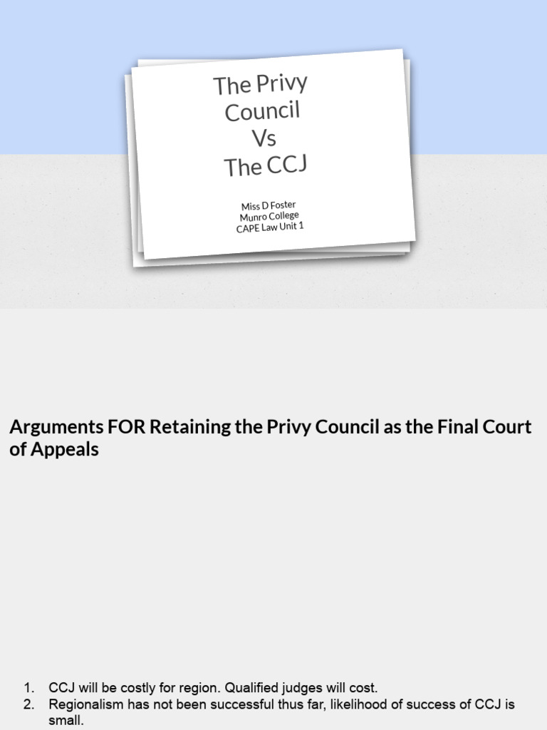 Privy Council Vs The CCJ | PDF | Appeal | Government Institutions