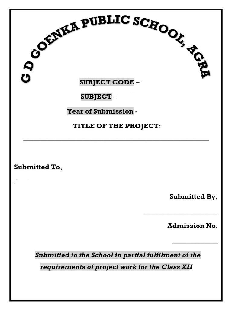 Project Title Page Cls 12 History 2 | PDF