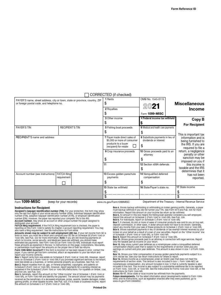 2020 1099misc | PDF | Irs Tax Forms | Taxes