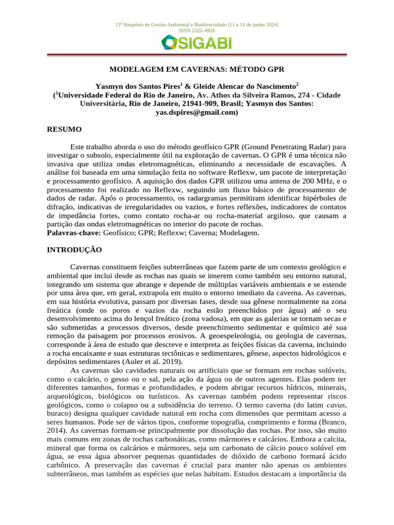 GPR em Cavernas: Método e Aplicações | PDF | Geofísica | Geociências