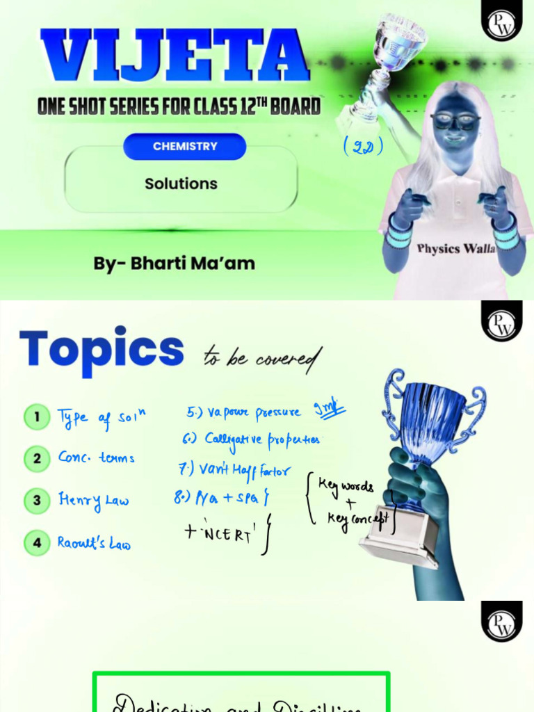 Solutions Class Notes Vijeta 2025-Invert | PDF