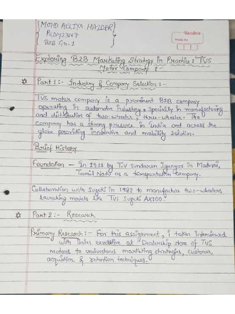 B2B Assignment (Field Assignment) | PDF