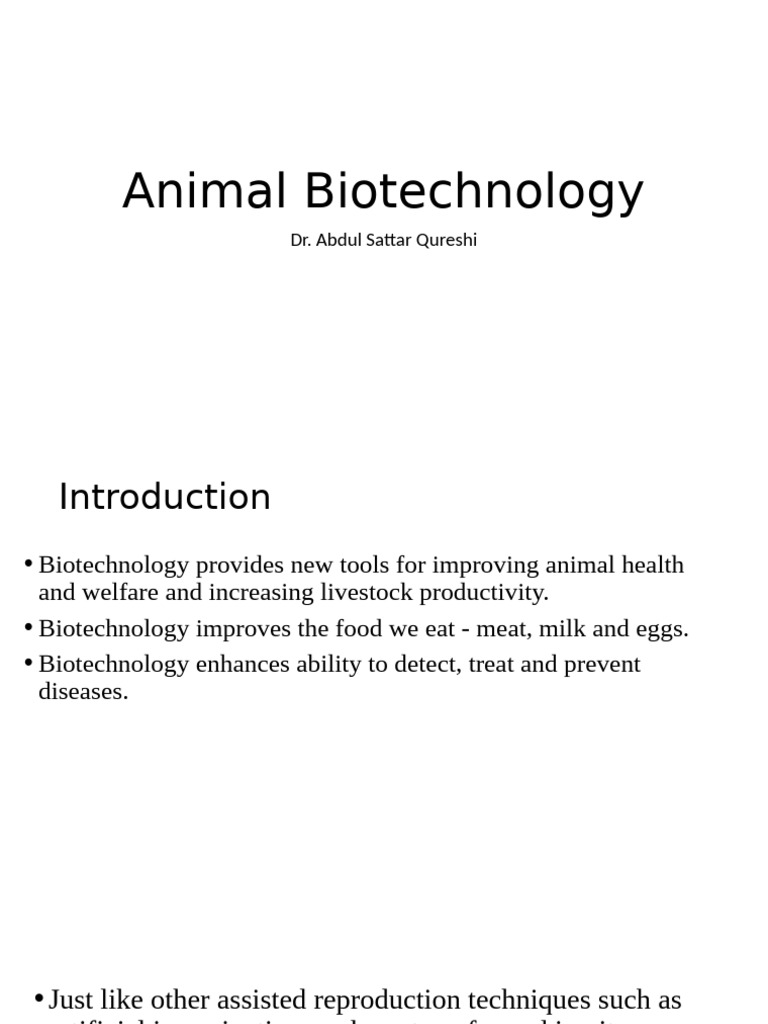 Animal Biotechnology | PDF | Virus | Cloning