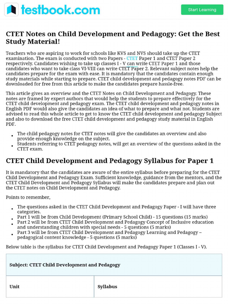CTET Notes On Child Development and Pedagogy - Get The Best Study ...