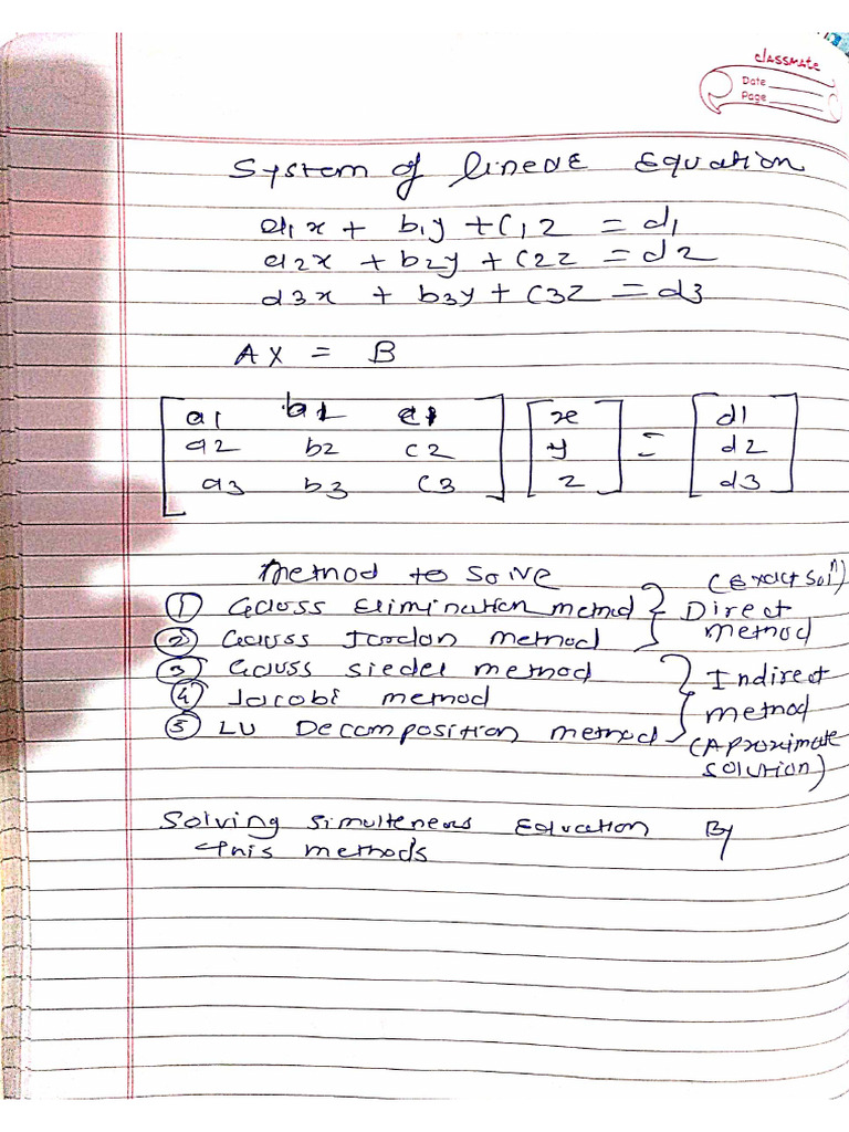 Gauss Elimination Method | PDF