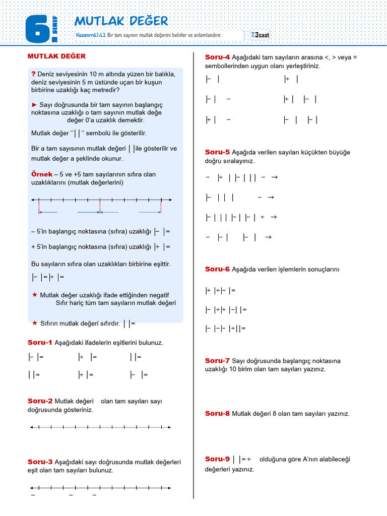 3-Mutlak Değer | PDF