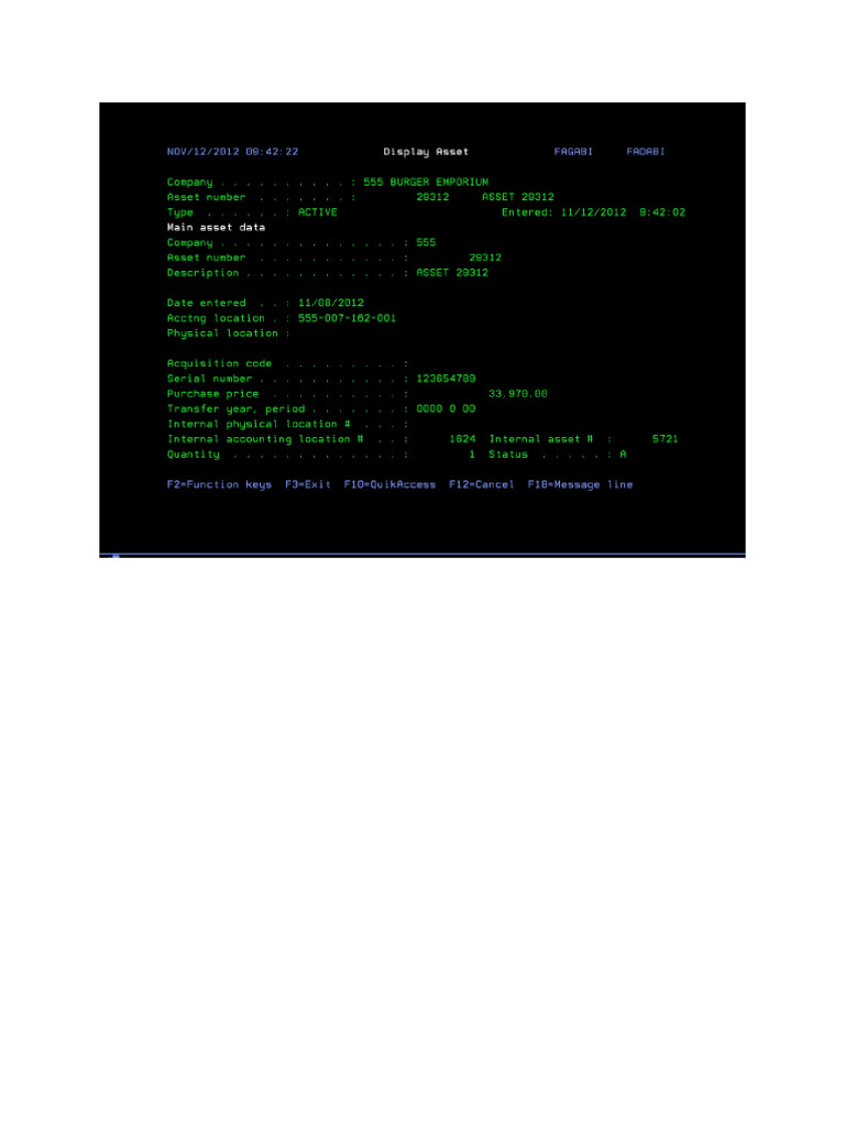 Display Asset Base Data | PDF