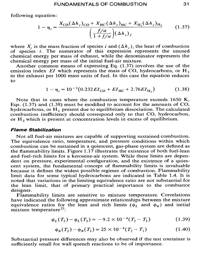Combustion Fundamentals and Flammability Limits | PDF | Combustion | Chemical Equilibrium