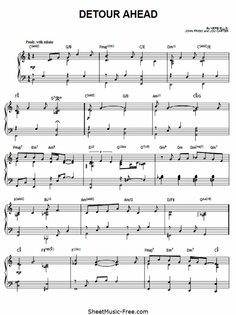 Detour Ahead Sheet Music Bill Evans SheetMusic | PDF