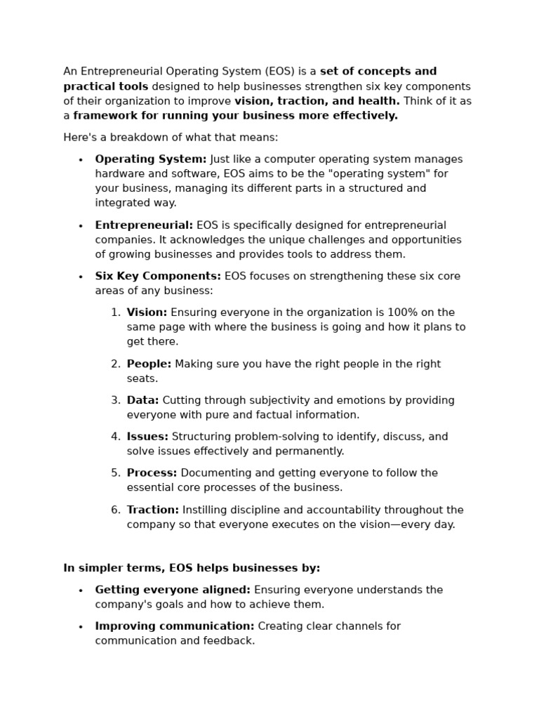 An Entrepreneurial Operating System Review | PDF | Entrepreneurship | System