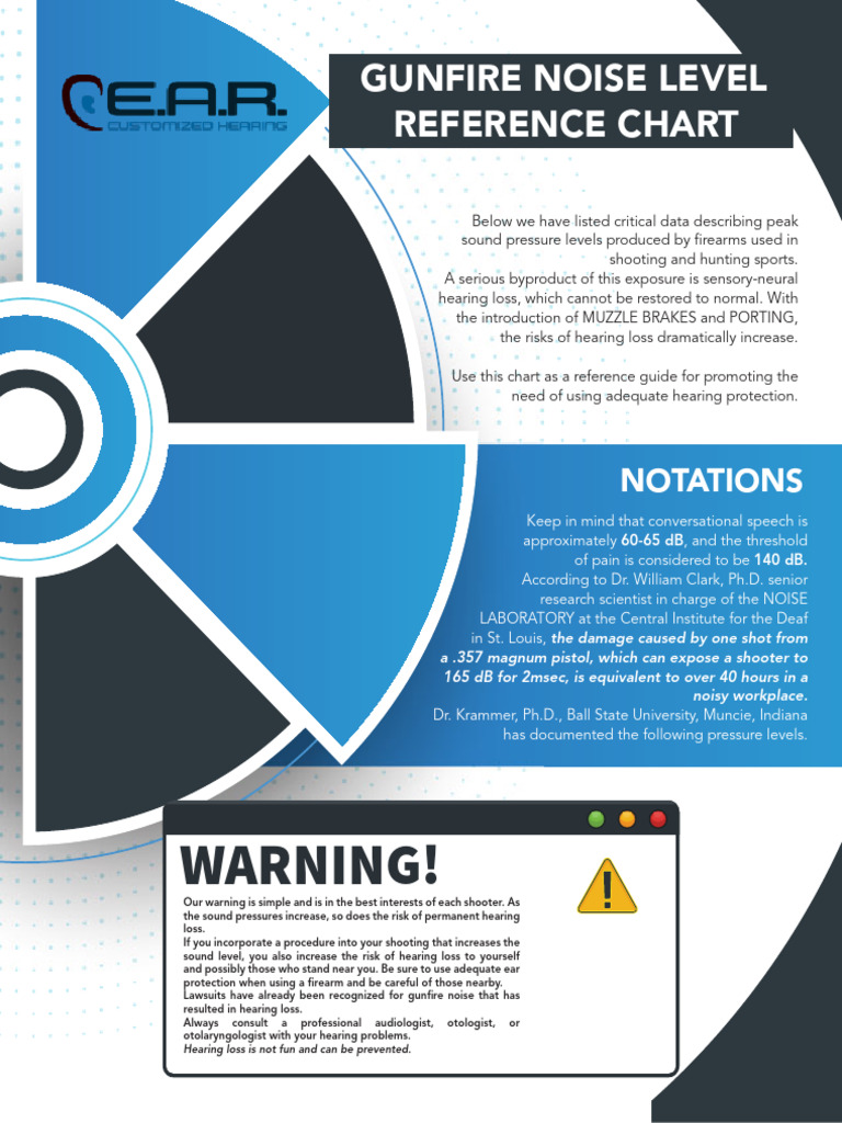 Gunfire Noise Level Chart EAR Customized Hearing Flyer | PDF | Decibel ...