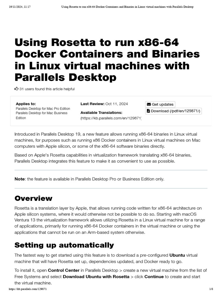 Running x86 Docker on Ubuntu with Rosetta | PDF | Linux Distribution ...