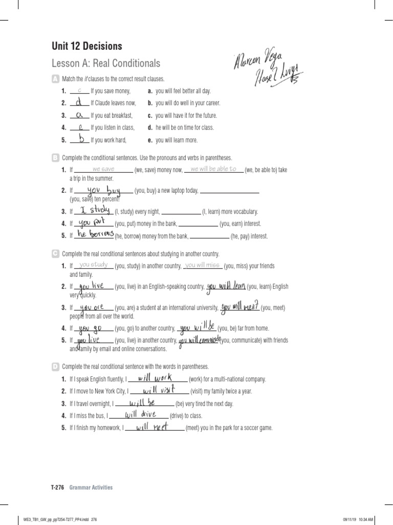 World English 3e Level 1 Grammar Activities Unit 1 250208 231606 | PDF | English Language ...