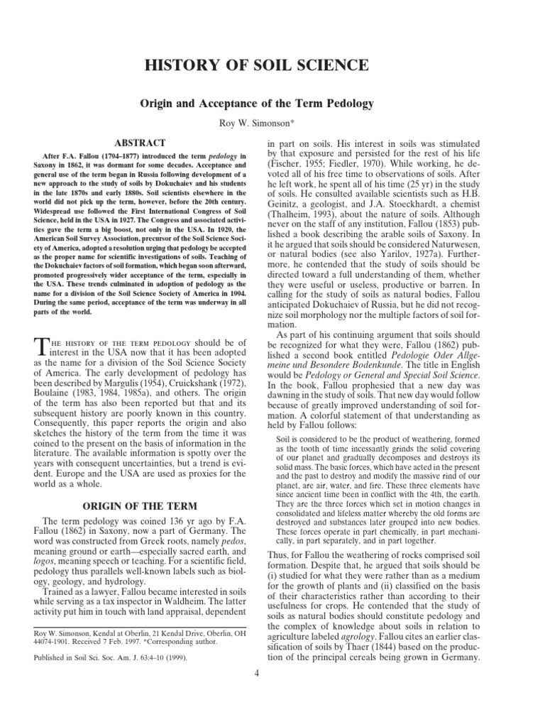 History of Soil Science | PDF | Science | Soil