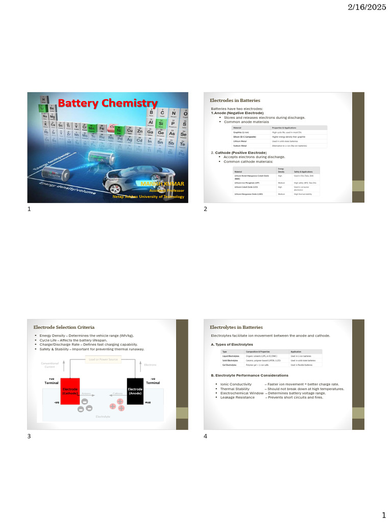 Battery Electrolytes and Chemistry Overview | PDF | Lithium Ion Battery ...