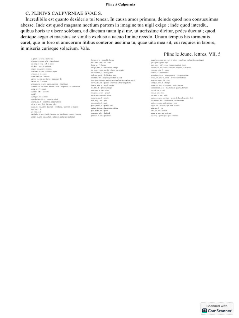 Lettre de Pline Le Jeune À Calpurnia (A | PDF