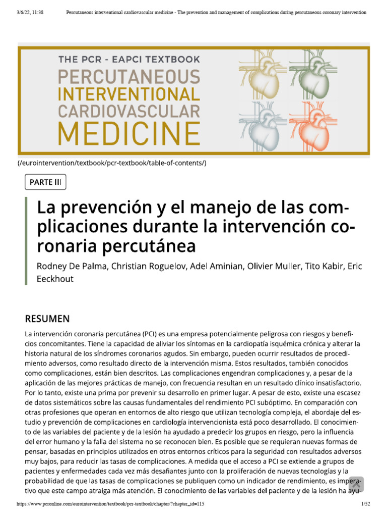 Managing PCI Complications Effectively | PDF | Cardiology ...