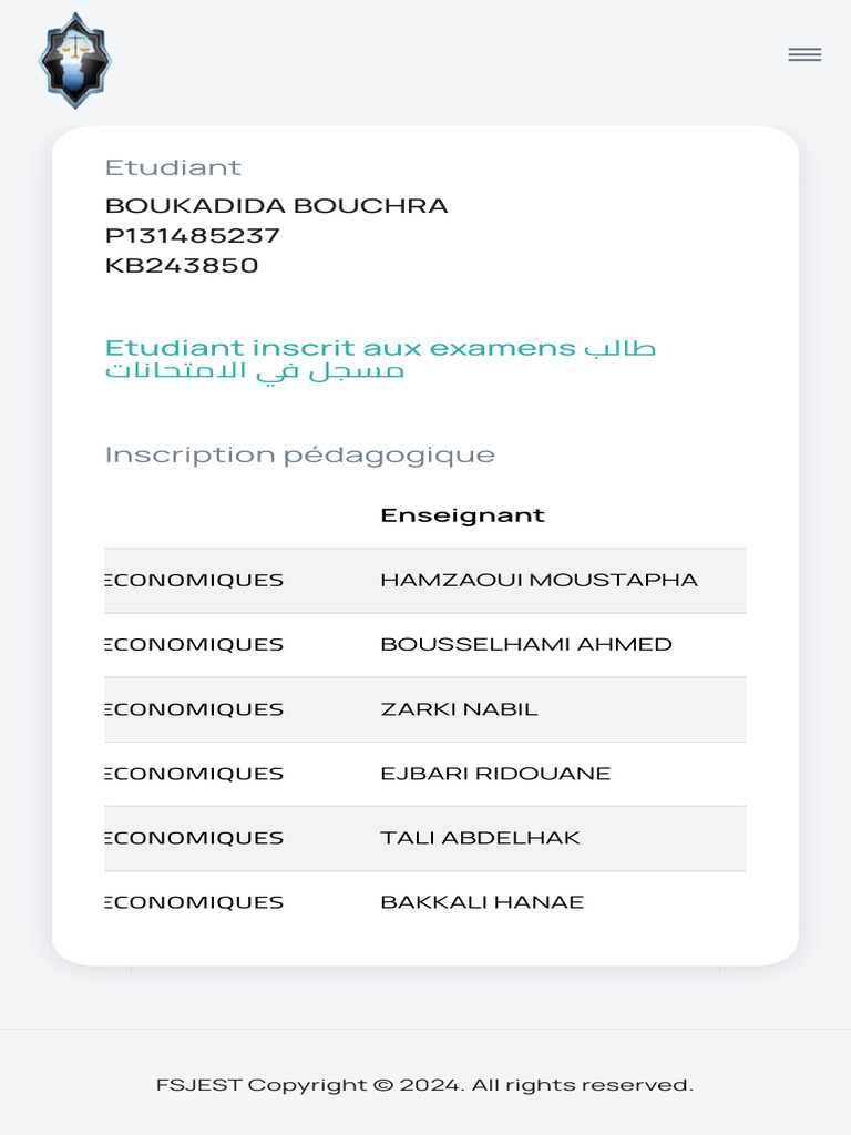 FSJEST - Espace Des Examens | PDF