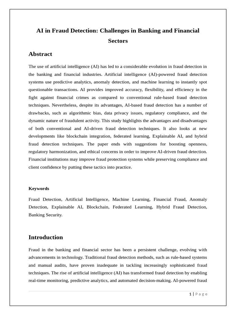 AI in Fraud Detection: Challenges in Banking and Financial Sectors ...
