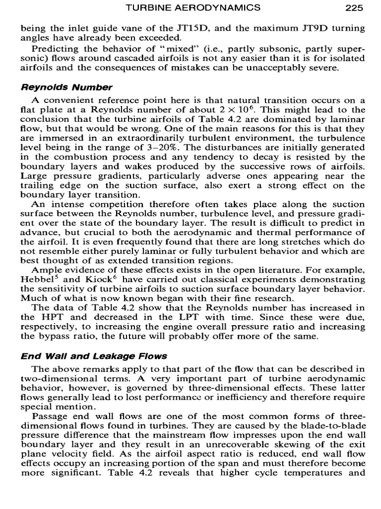 Reynolds Number: Turbine Aerodynamics 225 | PDF | Airfoil | Turbine