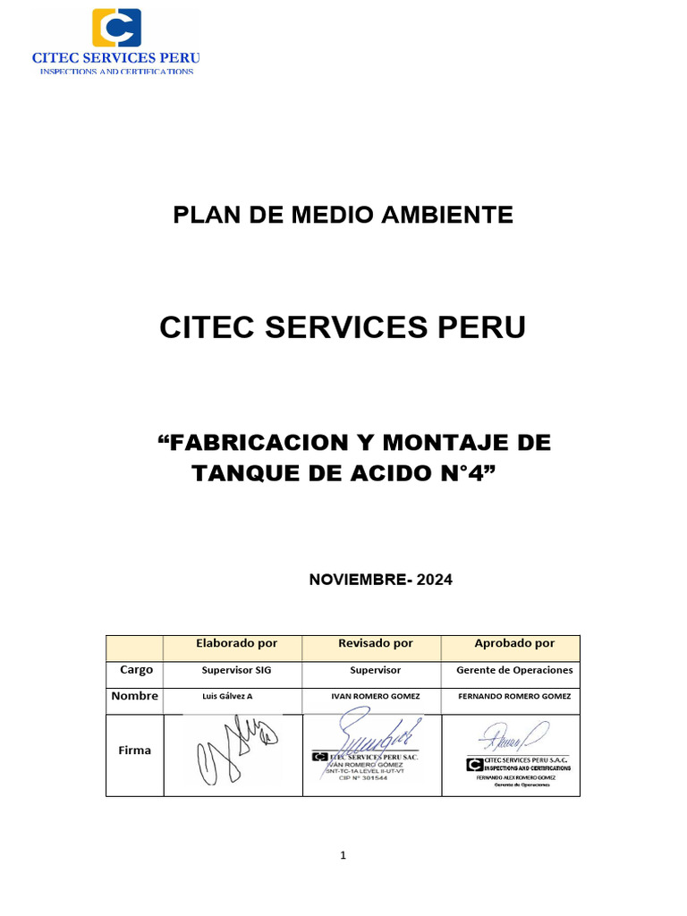 PLAN DE MEDIO AMBIENTE. Observación | PDF | Combustión | Tanques