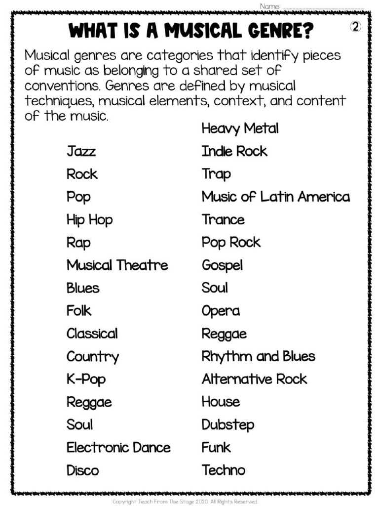 Genres of Music Intro | PDF