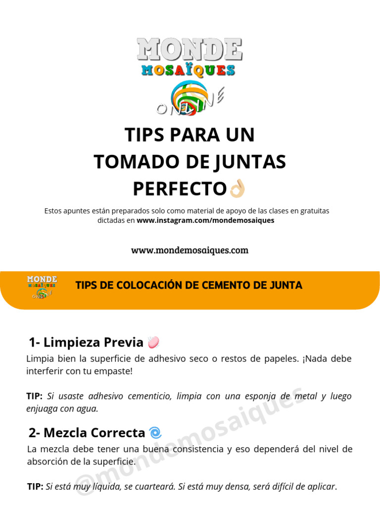 Tips para Colocar Cemento de Junta | PDF | Materiales