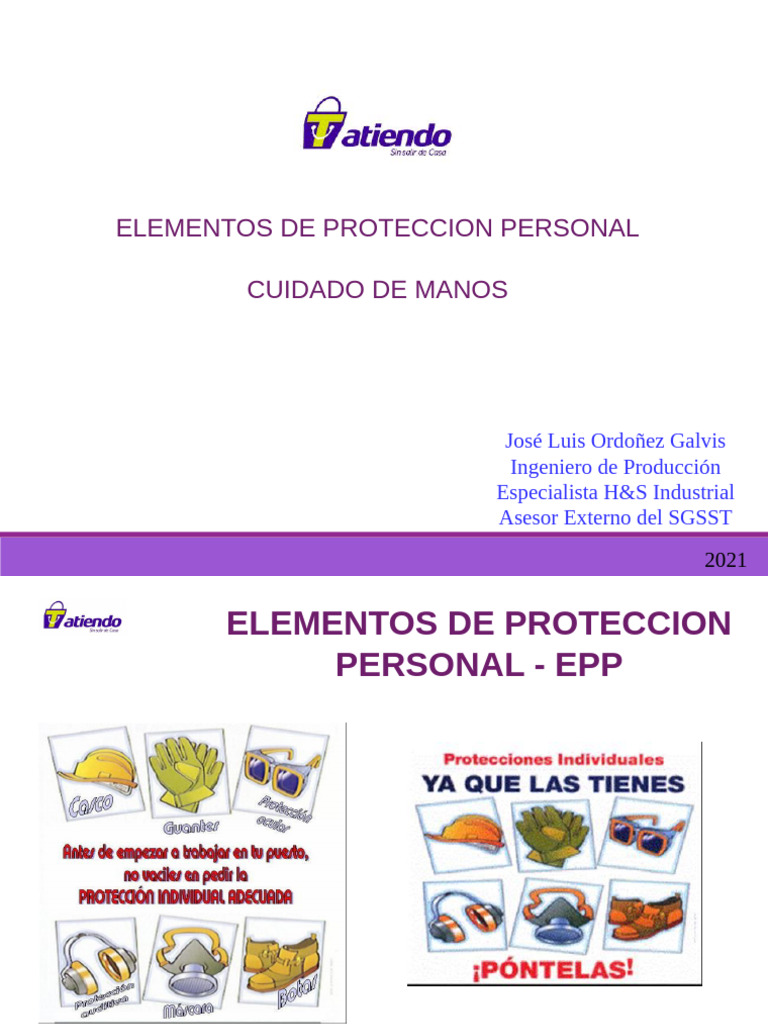 Uso de EPP Cuidado Manos 2021 TAtiendo Ajustada | PDF | Guante | Quemar