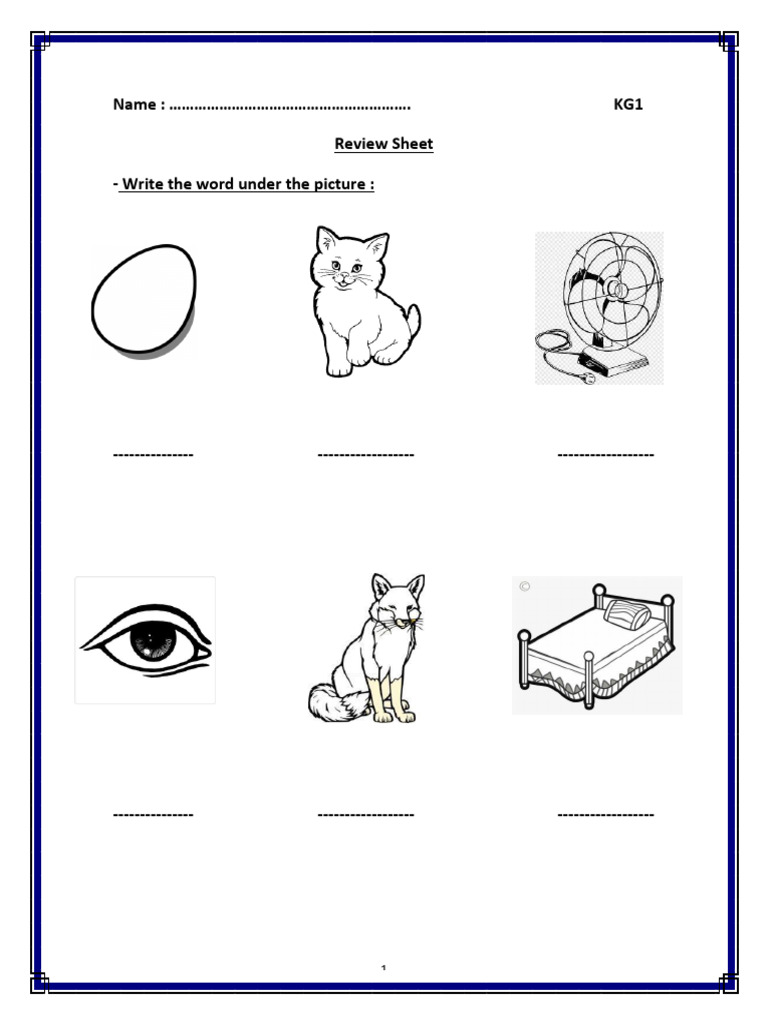 KG1 Review Sheet for Early Learning | PDF
