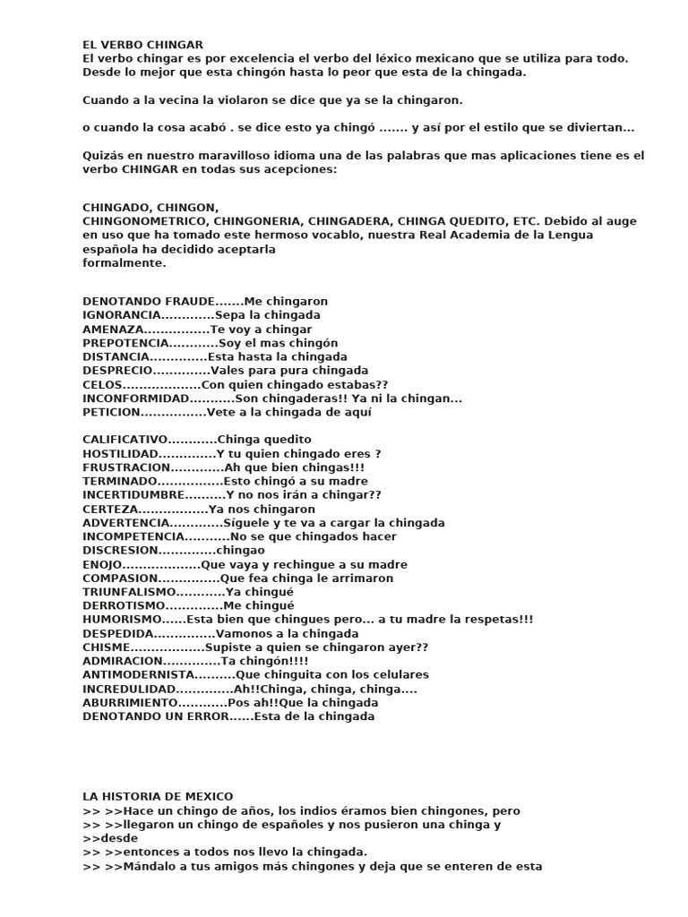 El Verbo Chingar | PDF | Lingüística