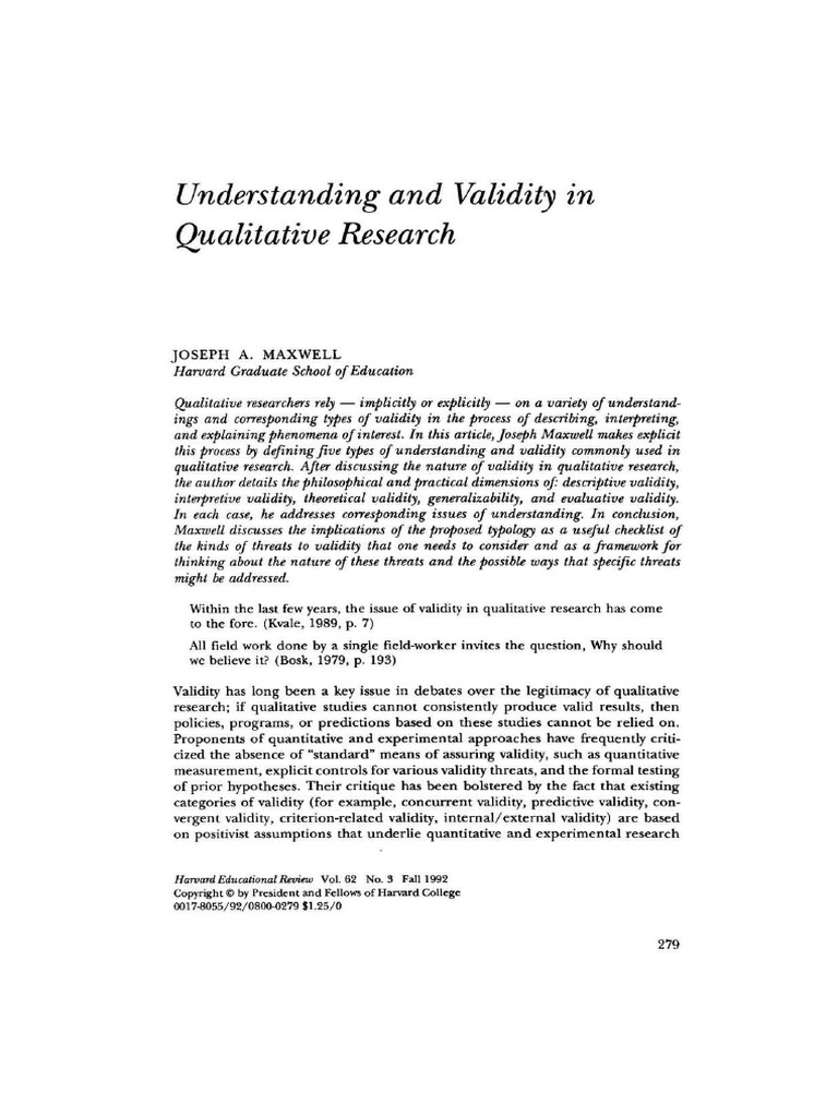 Understanding and Validity in Qualitative Research | PDF | Qualitative ...