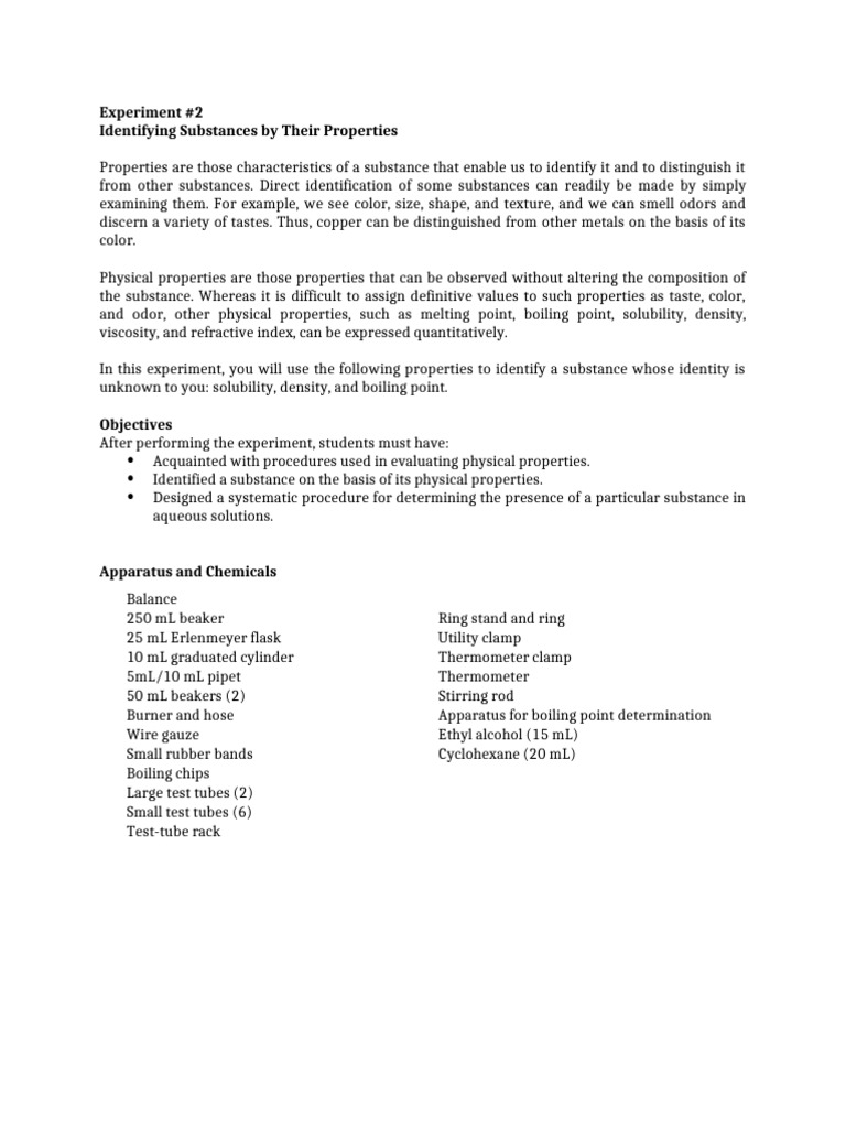 Experiment 2 Lab Guide - Modified | PDF | Density | Solubility