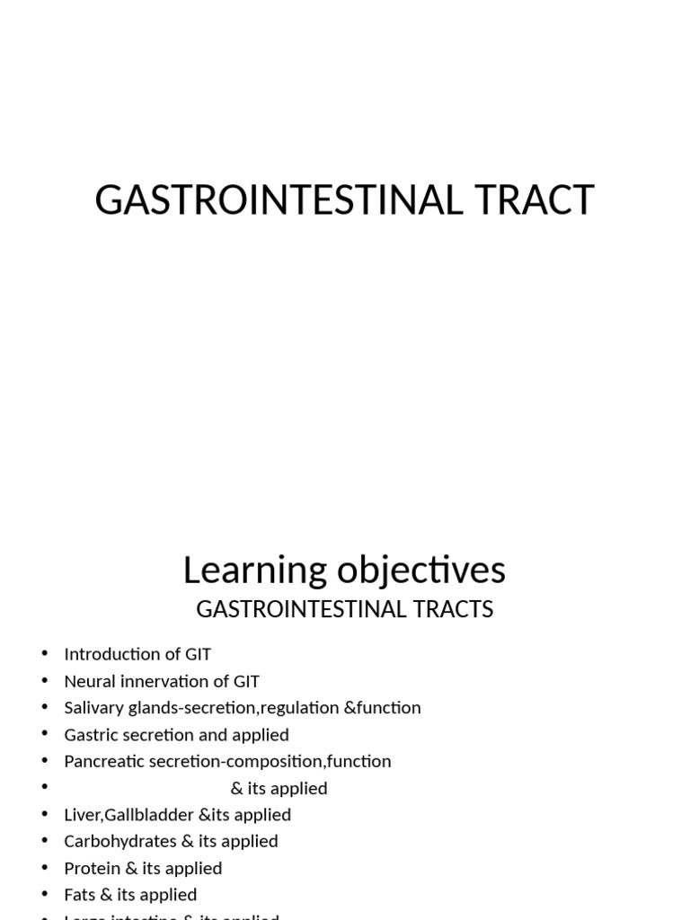 GI Tract: Functions and Motility | PDF | Stomach | Gastrointestinal Tract