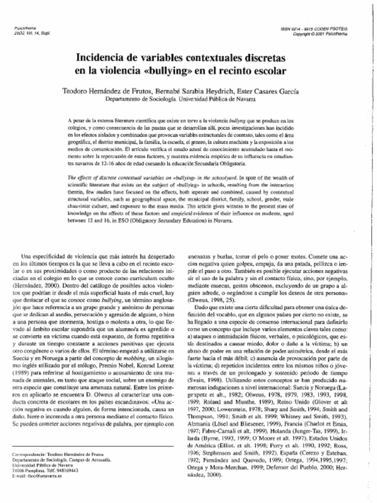 Variables Contextuales Discretas | PDF